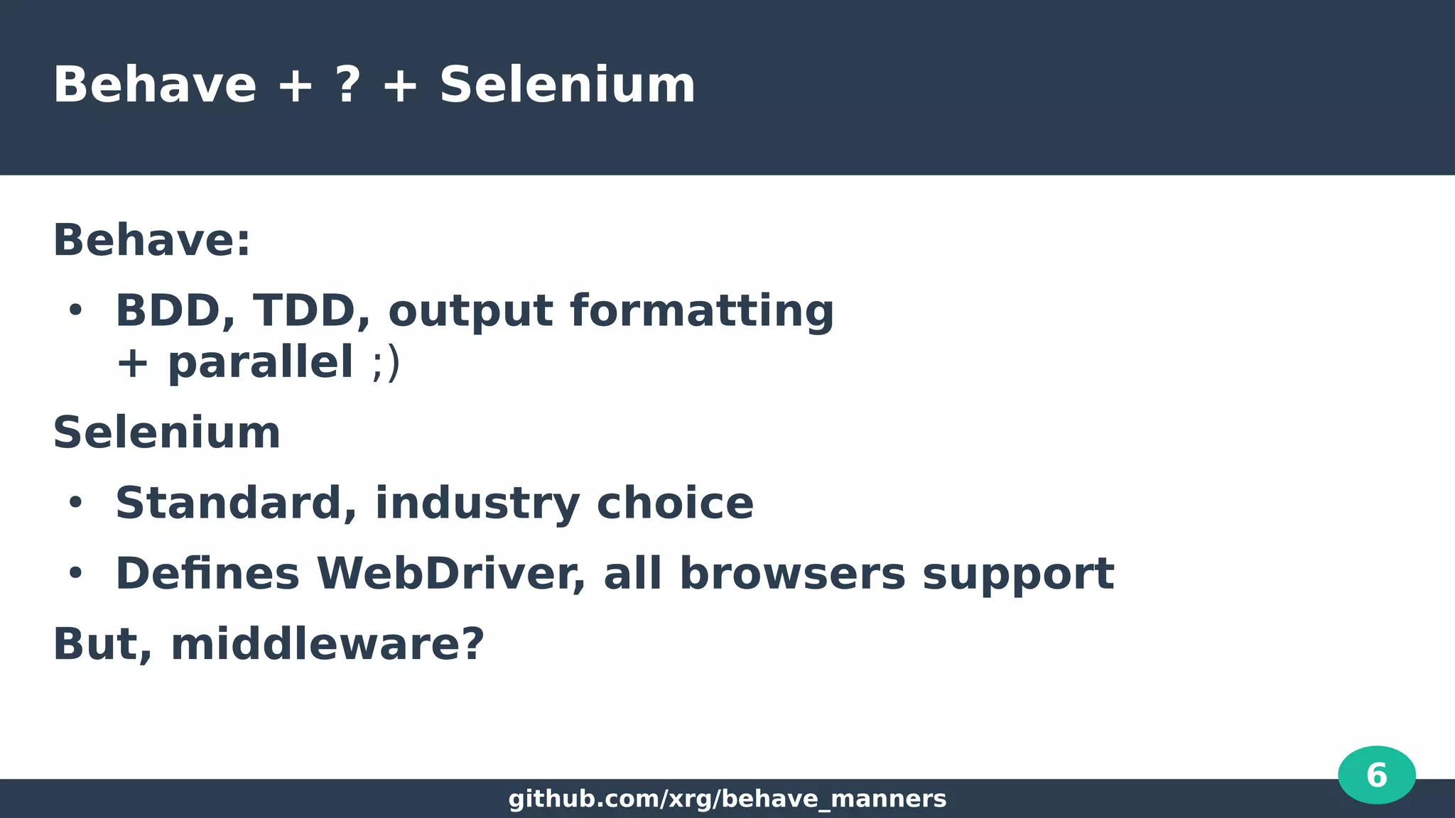 Behave manners for ui testing pycon2019 | PDF | Web Design and HTML ...