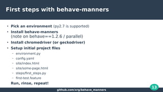 Behave manners for ui testing pycon2019 | PDF | Web Design and HTML ...