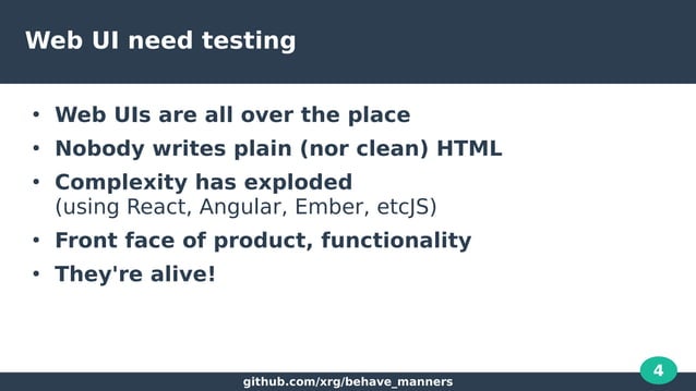 Behave manners for ui testing pycon2019 | PDF | Web Design and HTML ...
