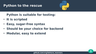 Behave manners for ui testing pycon2019 | PDF | Web Design and HTML ...