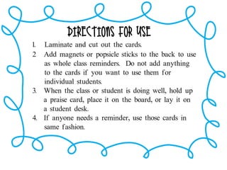 Behavior management-cards | PDF