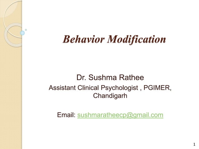 Behavior modification | PPT