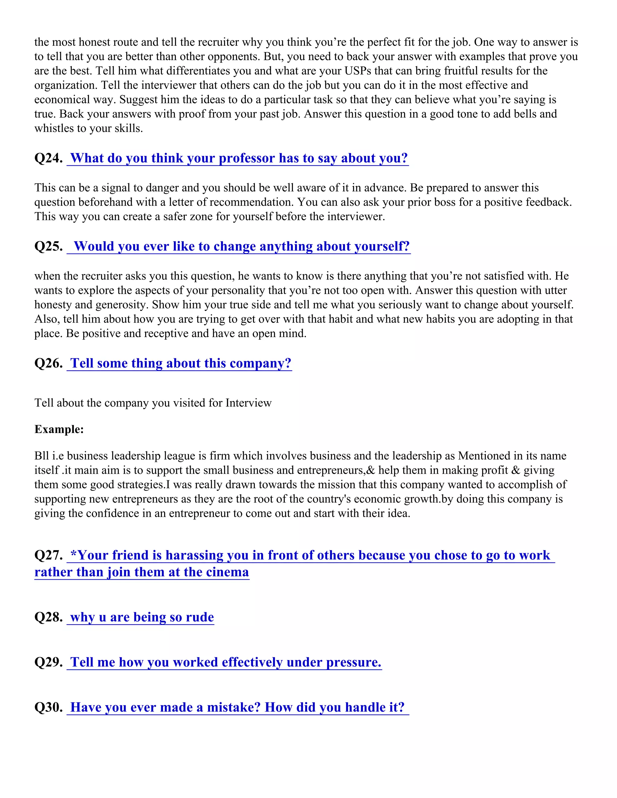 Behavioral Interview Questions and Answers | PDF