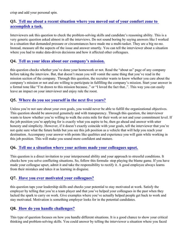 Behavioral Interview Questions and Answers | PDF