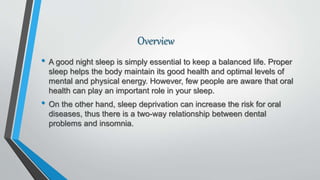 relation between insomnia and dentistry | PPT