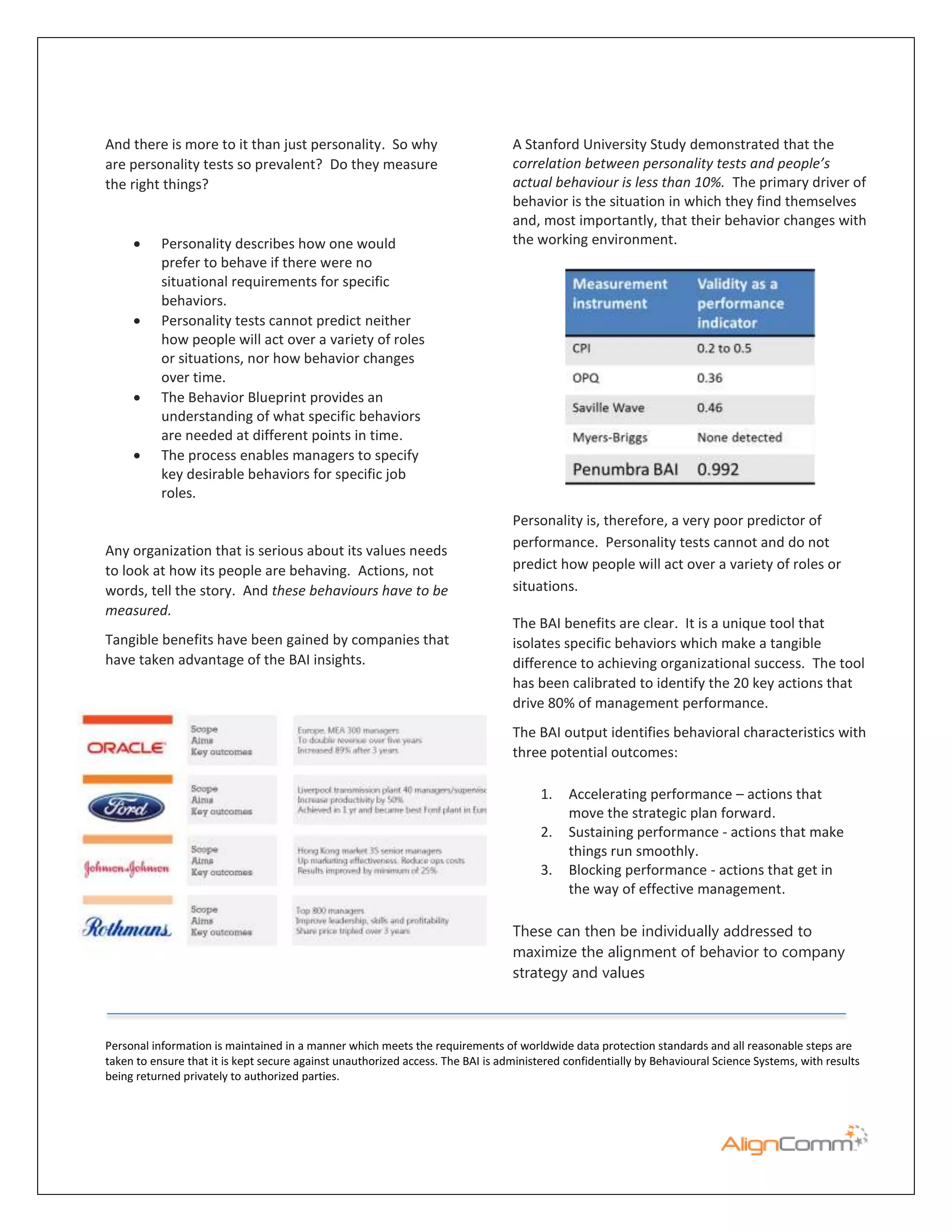 Behavioral Alignment Instrument | PDF