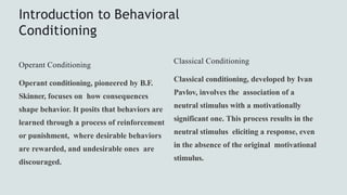Behavioral approach classical and operant onditioning | PPT