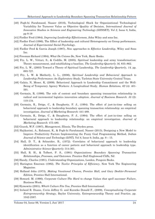 Behavioral Approach to Leadership Boundary Spanning Transaction Relationship Pattern | PDF