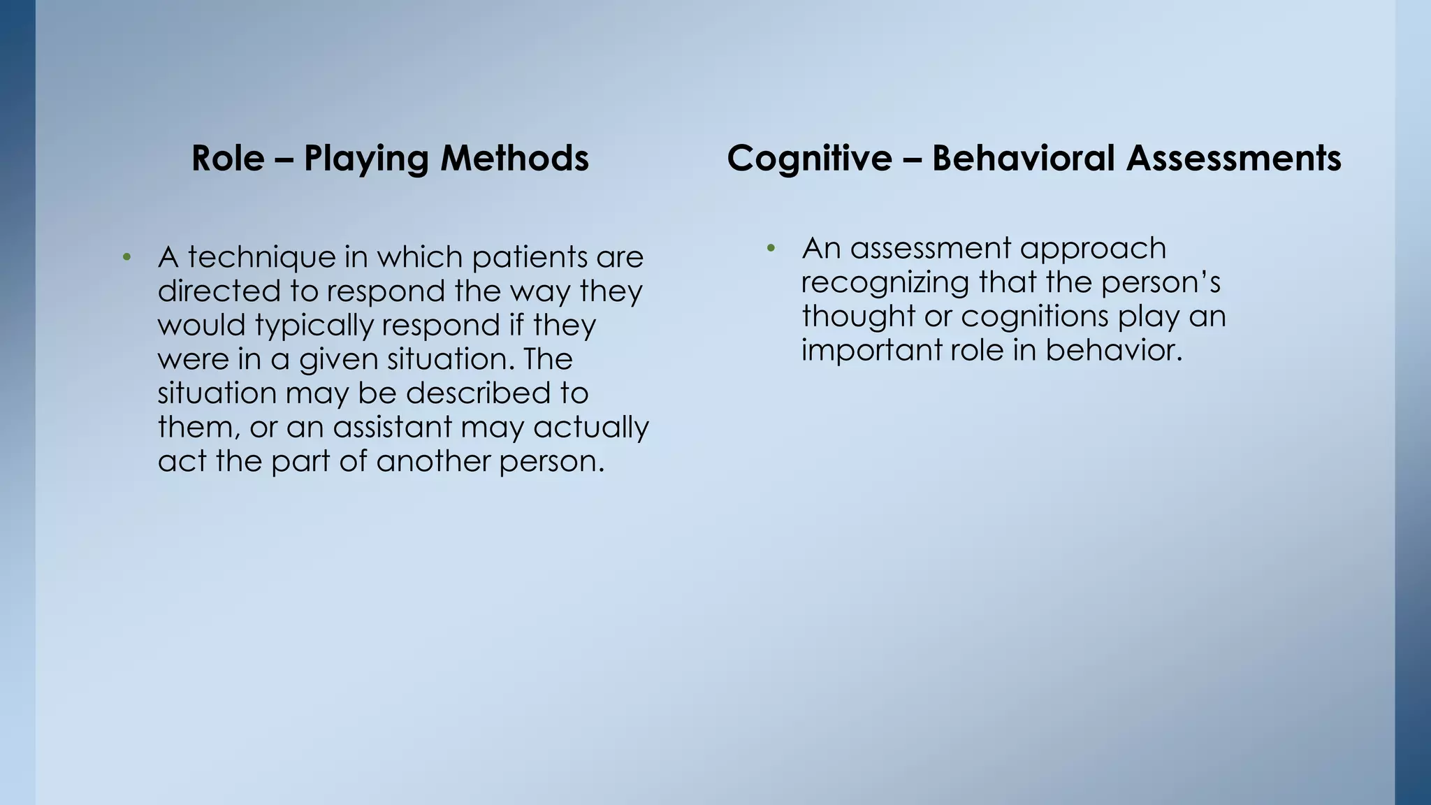 Behavioral assessment - Clinical Psychology | PPTX