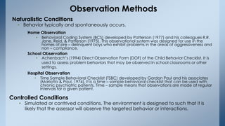 Behavioral assessment - Clinical Psychology | PPTX