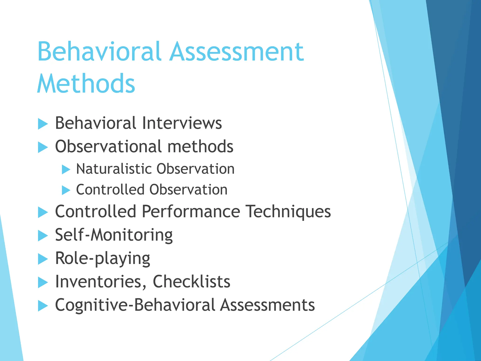 behavioral assessment in psychological testing | PPT