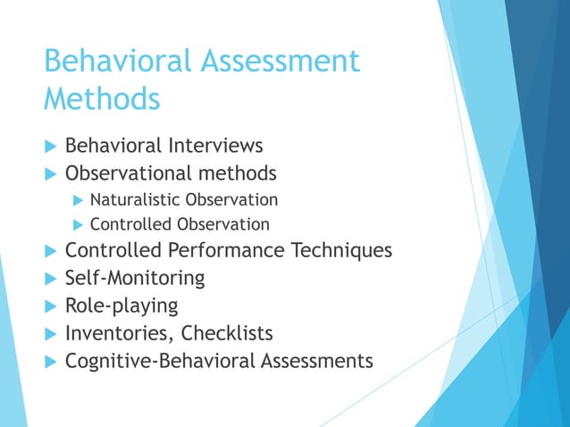 behavioral assessment in psychological testing | PPT