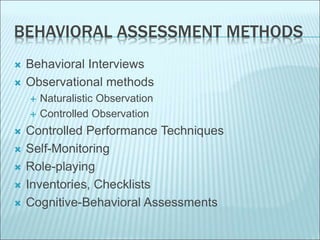 Behavioral assessment | PPT