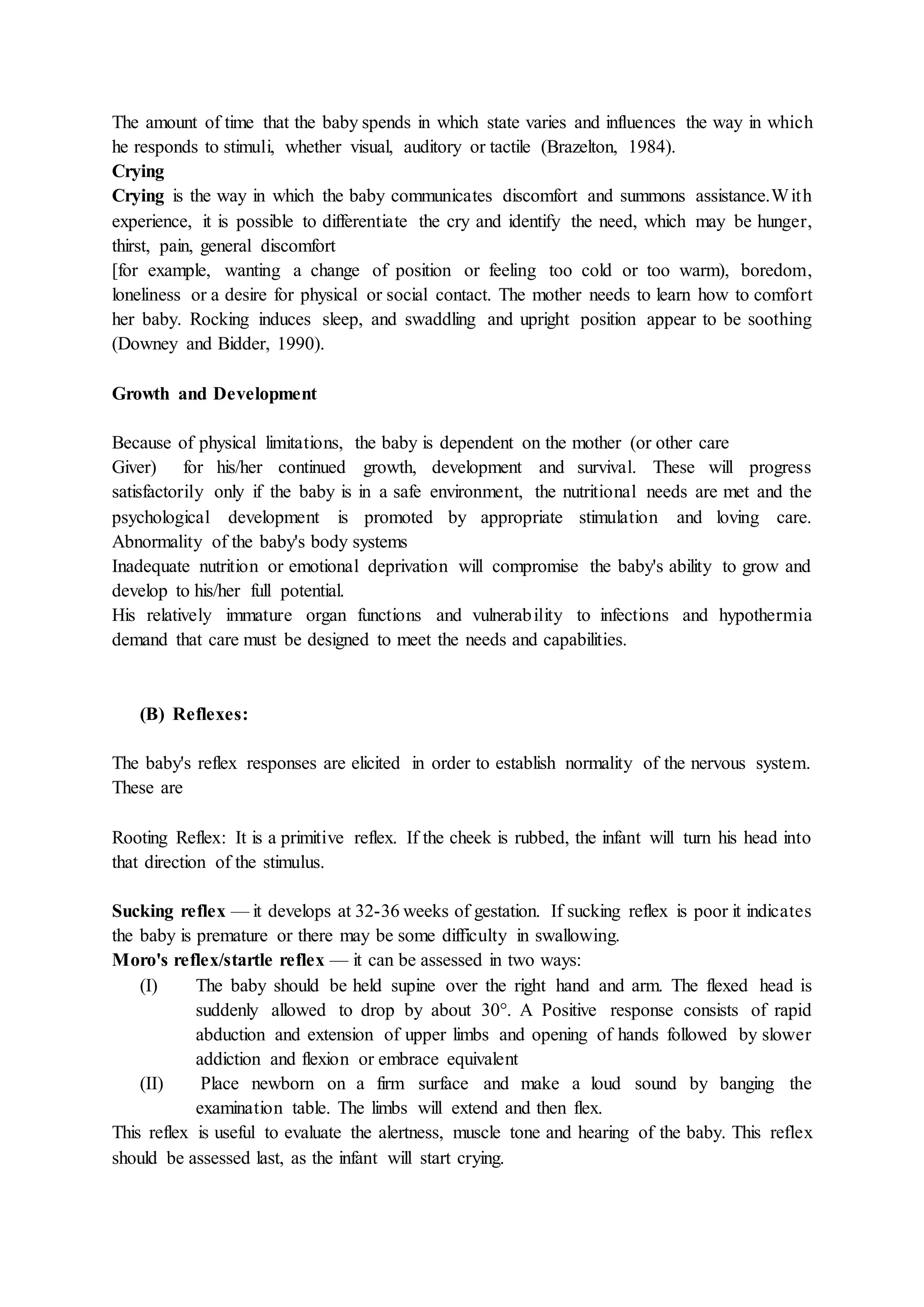 Behavioral assessment of newborn | DOCX