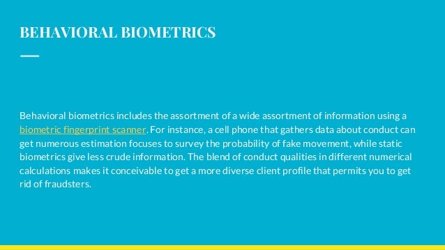 Behavioral biometrics (1) | PPTX