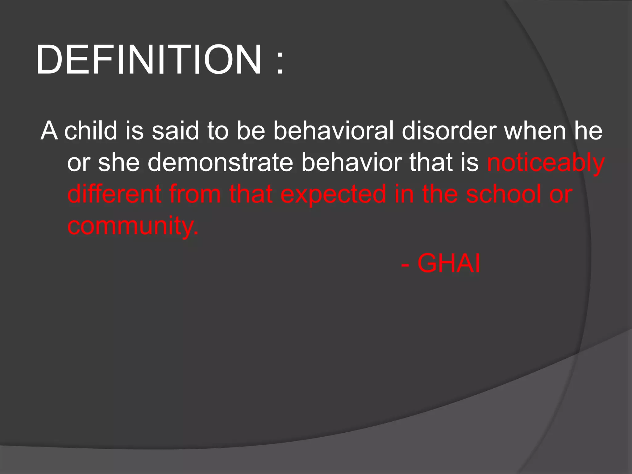 Behavioral disorder | PPT