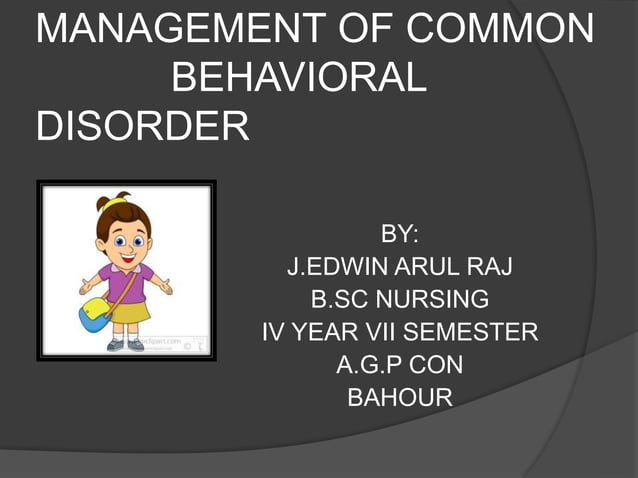 Behavioral disorder | PPT
