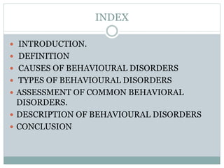 Behavioral disorders | PPTX