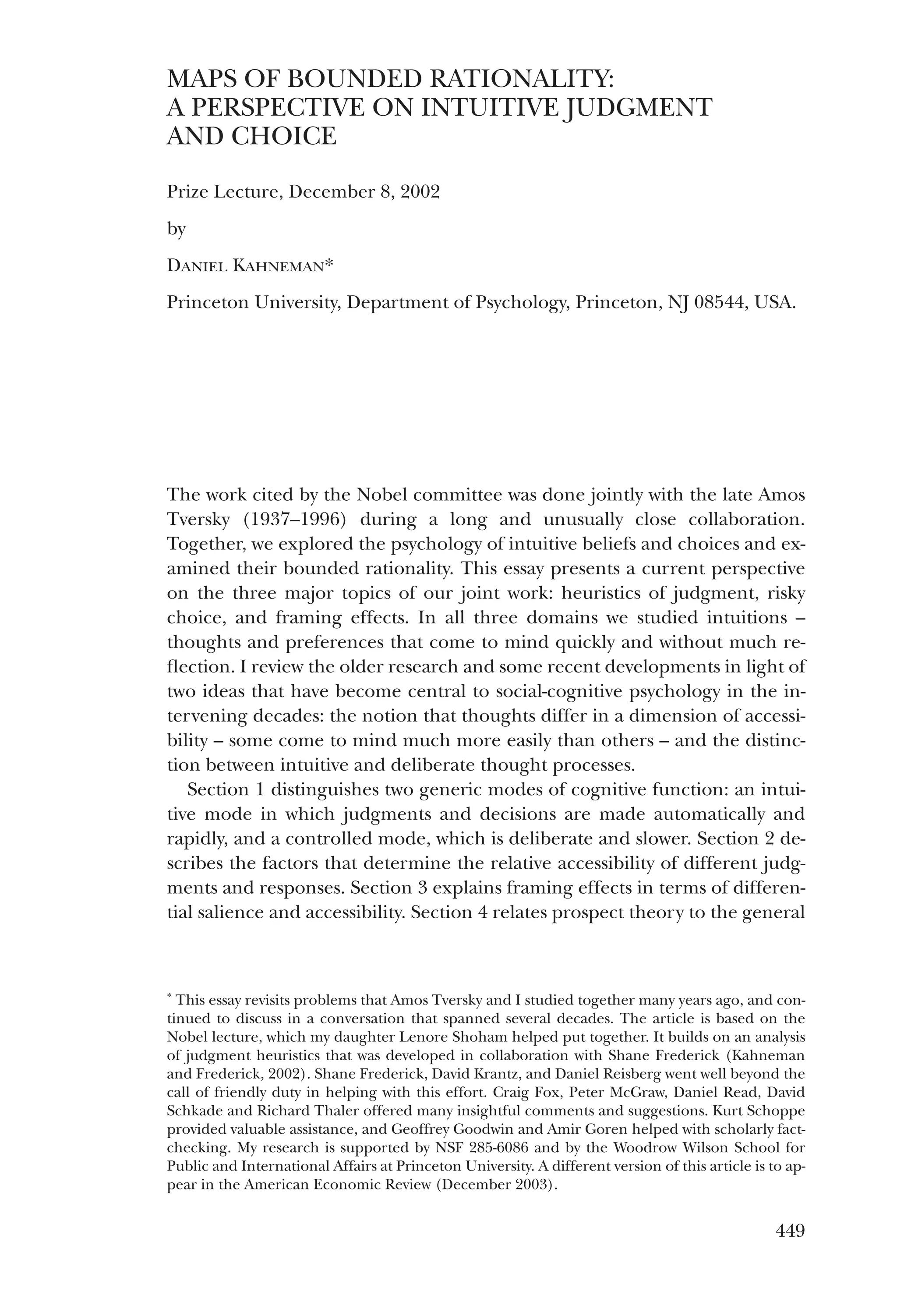 Intuitive Judgments and Bounded Rationality | PDF