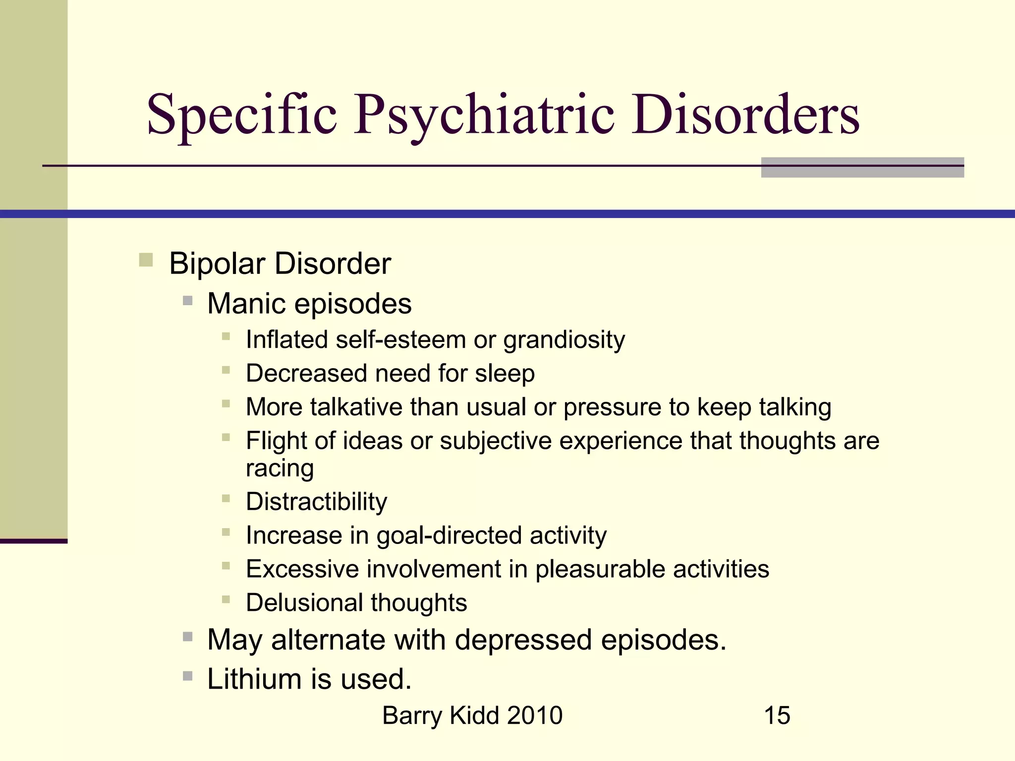 Psychiatric and Behavioral Disorders | PPT