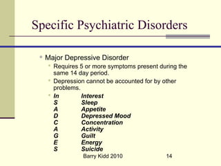 Psychiatric and Behavioral Disorders | PPT