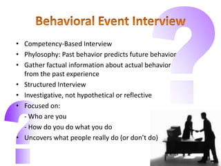 Behavioral event interview presentation | PPSX