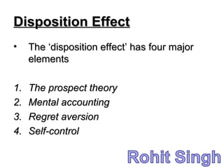 Behavioral Finance (Prospect Theory, Mental Accounting, Regret Aversion ...