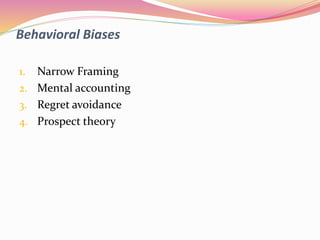 Behavioral finance summary | PPT