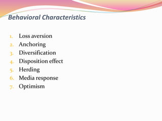 Behavioral finance summary | PPT