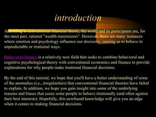 Behavioral financing | PPT