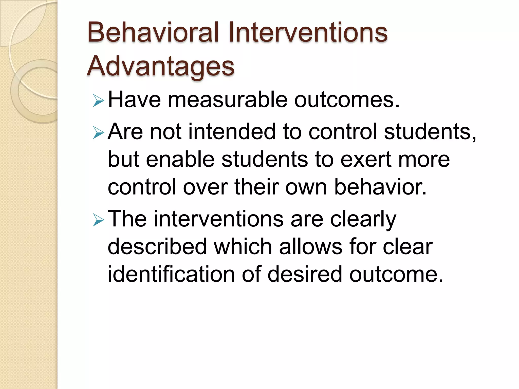 Behavioral intervention strategies | PPTX