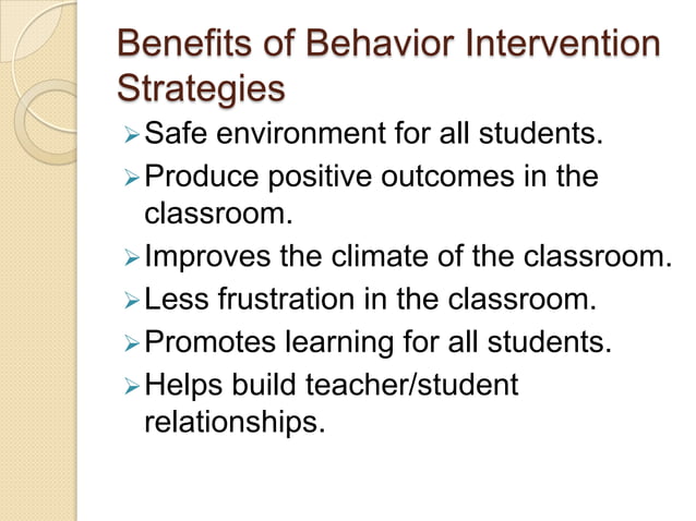 Behavioral intervention strategies | PPTX