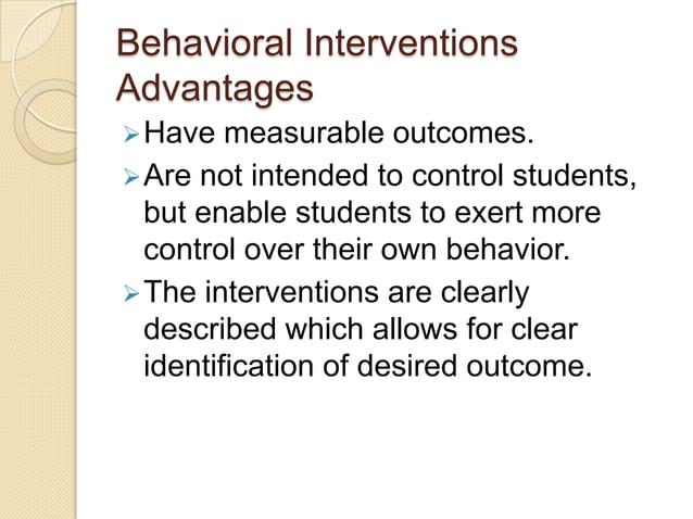 Behavioral intervention strategies | PPTX