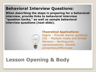 Behavioral interviewing content & graphics | PPTX