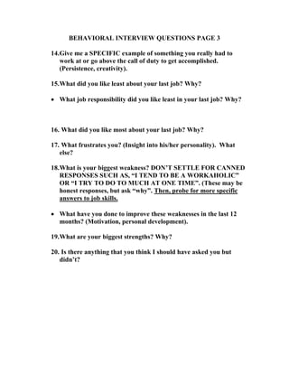 Behavioral Interview Questions1 | PDF