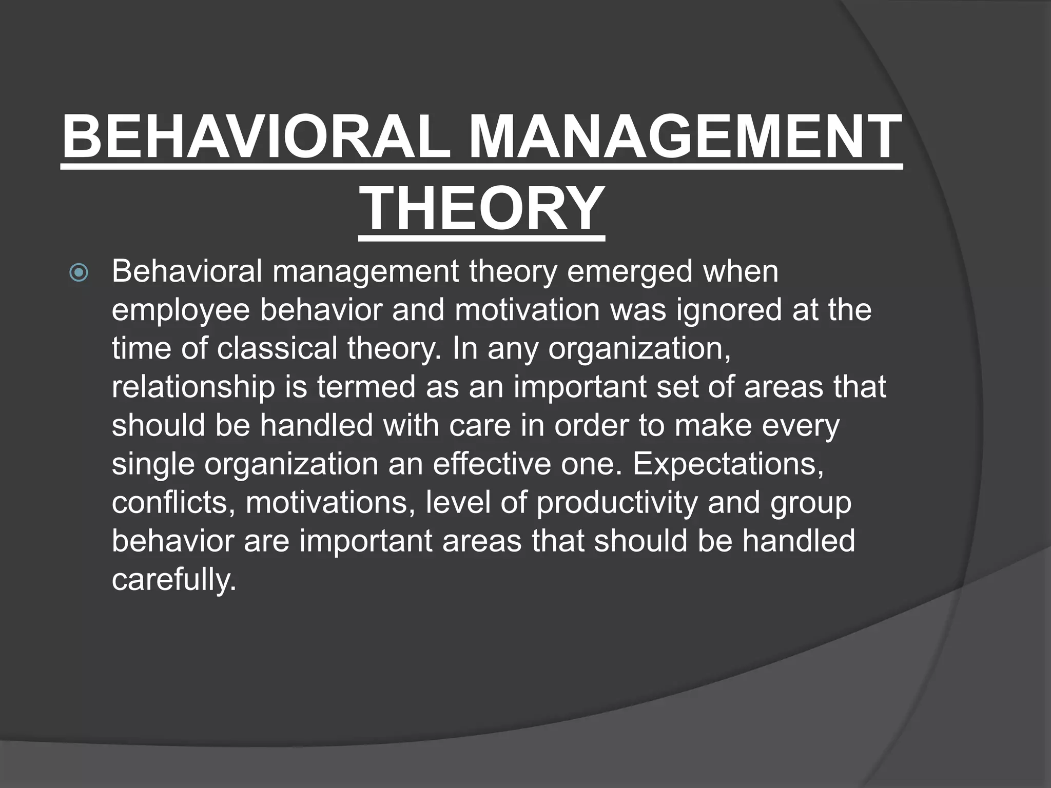 Behavioral management theories | PPTX