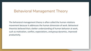 Behavioral Theory