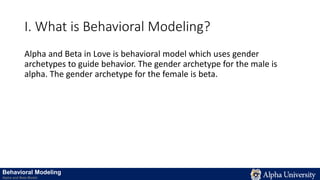 Behavioral Modeling - Alpha and Beta Model | PDF | Technology & Computing