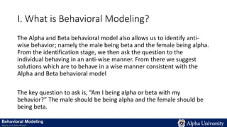 Behavioral Modeling - Alpha and Beta Model | PDF | Technology & Computing