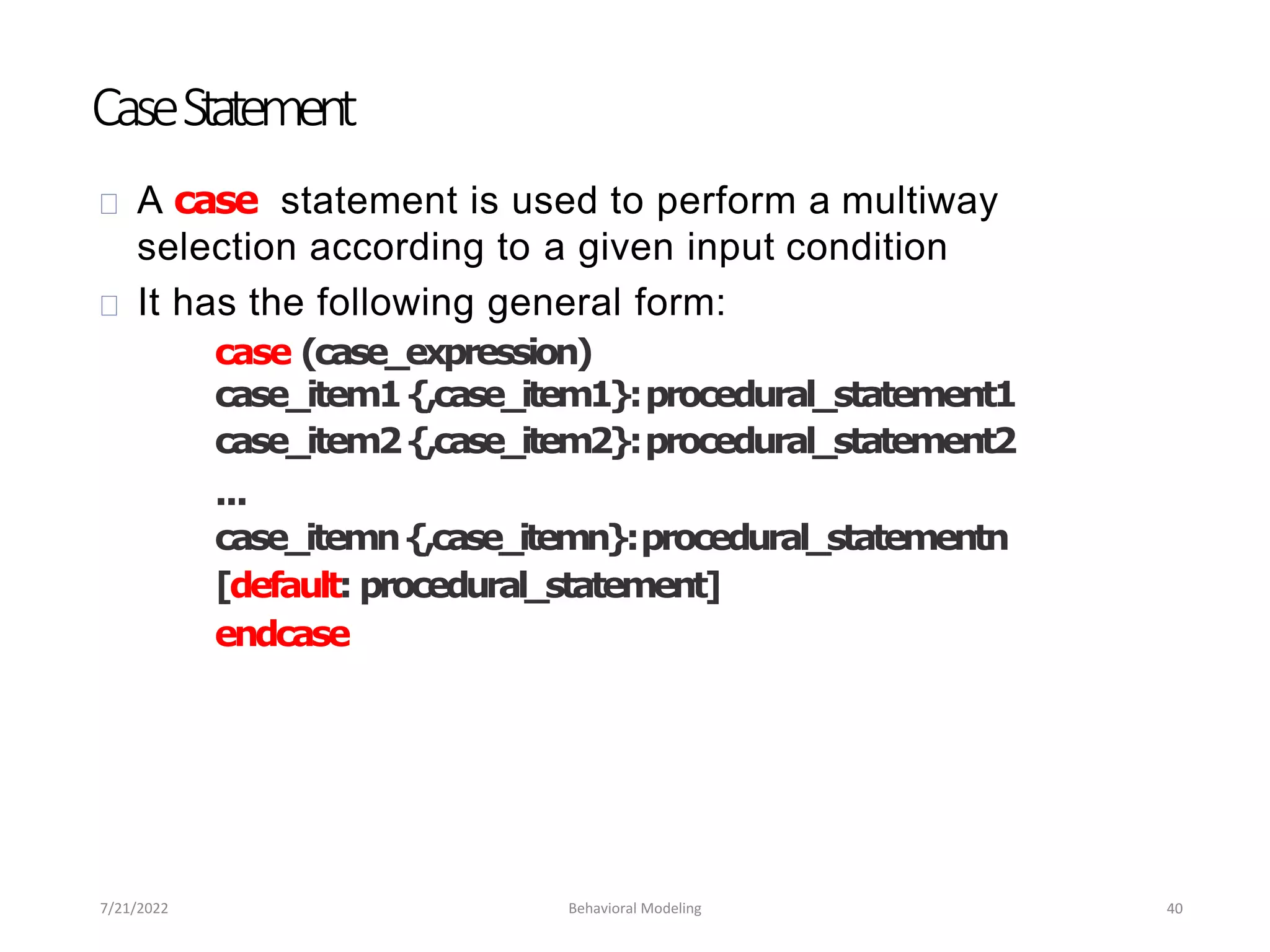 behavioralmodeling and Timing Control - P04.pptx | Programming Languages | Computing