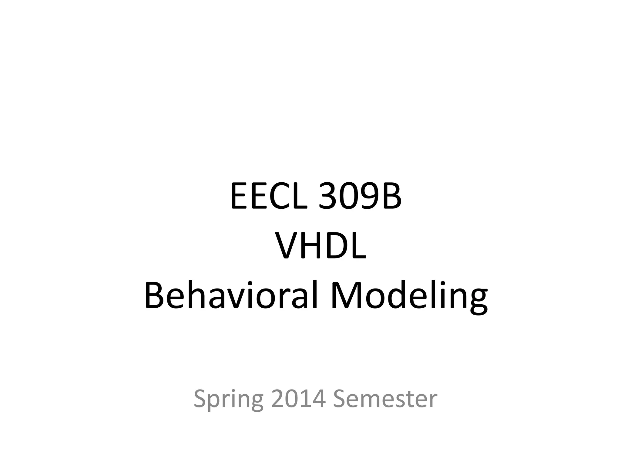 Behavioral modelling in VHDL | PPTX