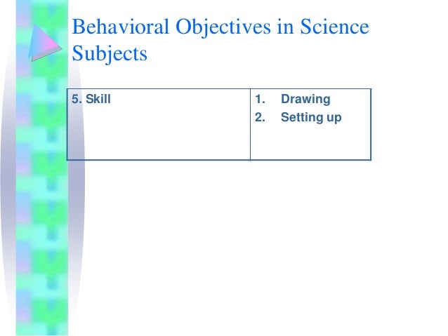 Behavioral objectives