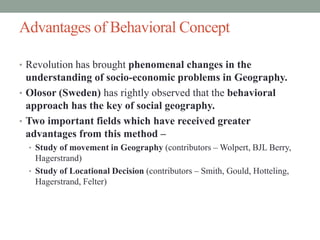 Behavioral perspective in geography | PPTX