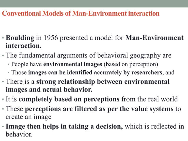 Behavioral perspective in geography | PPTX
