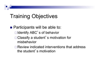 Behavioral Principles Training - BTSA | PDF