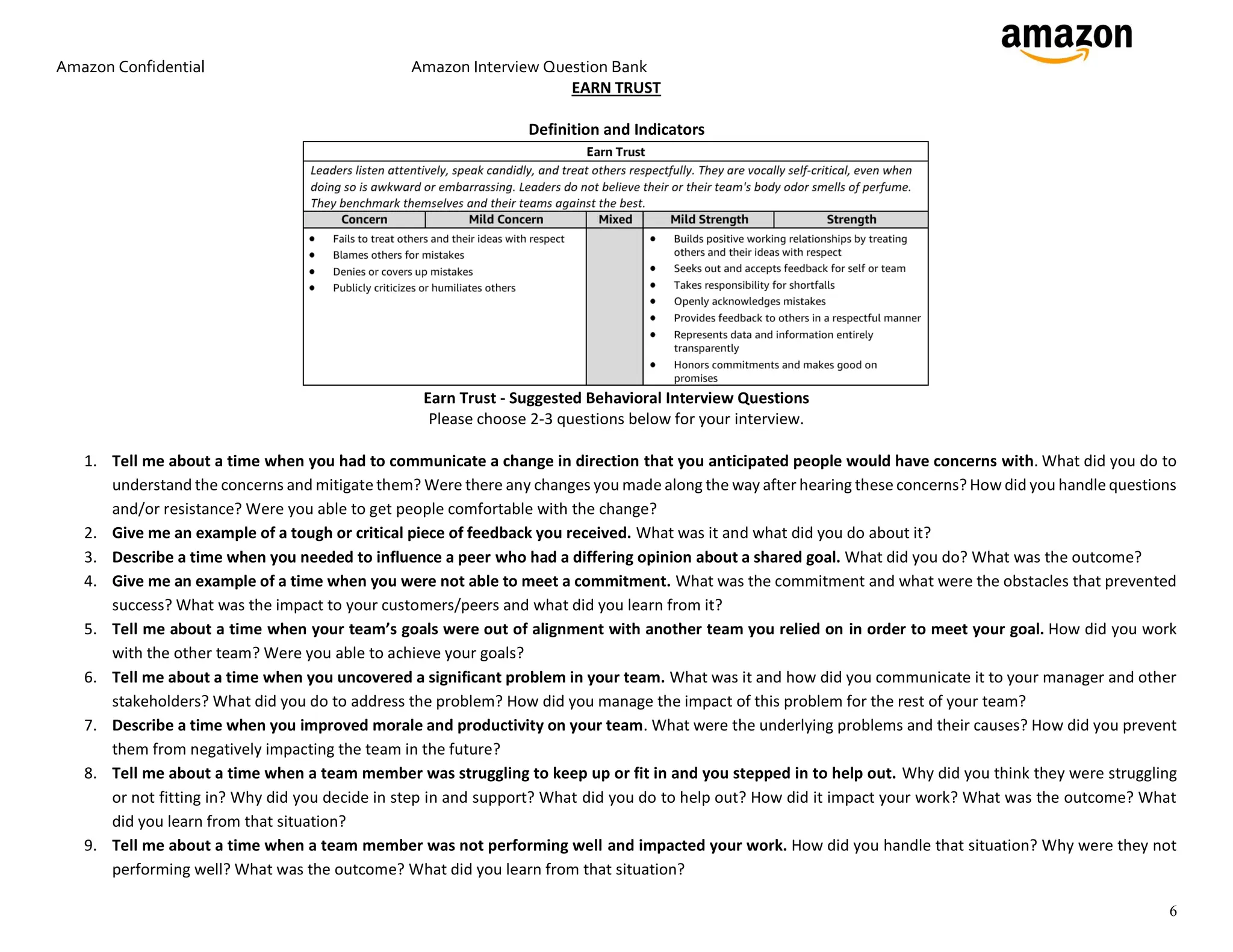 Behavioral_Question.pdf of Amazon of USA | PDF