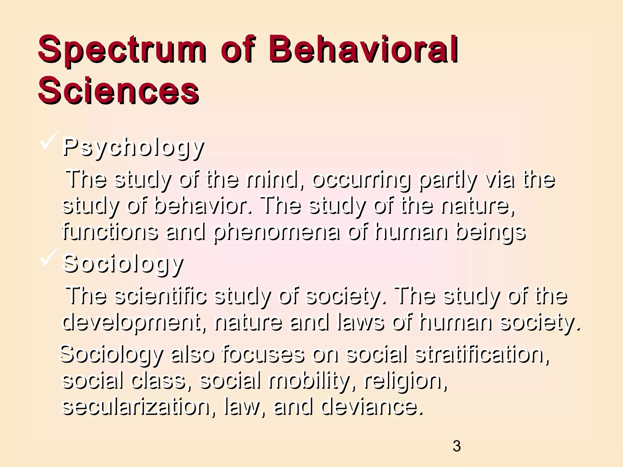 Behavioral sciences | PPT