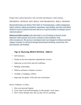 Behavioral skills | DOCX
