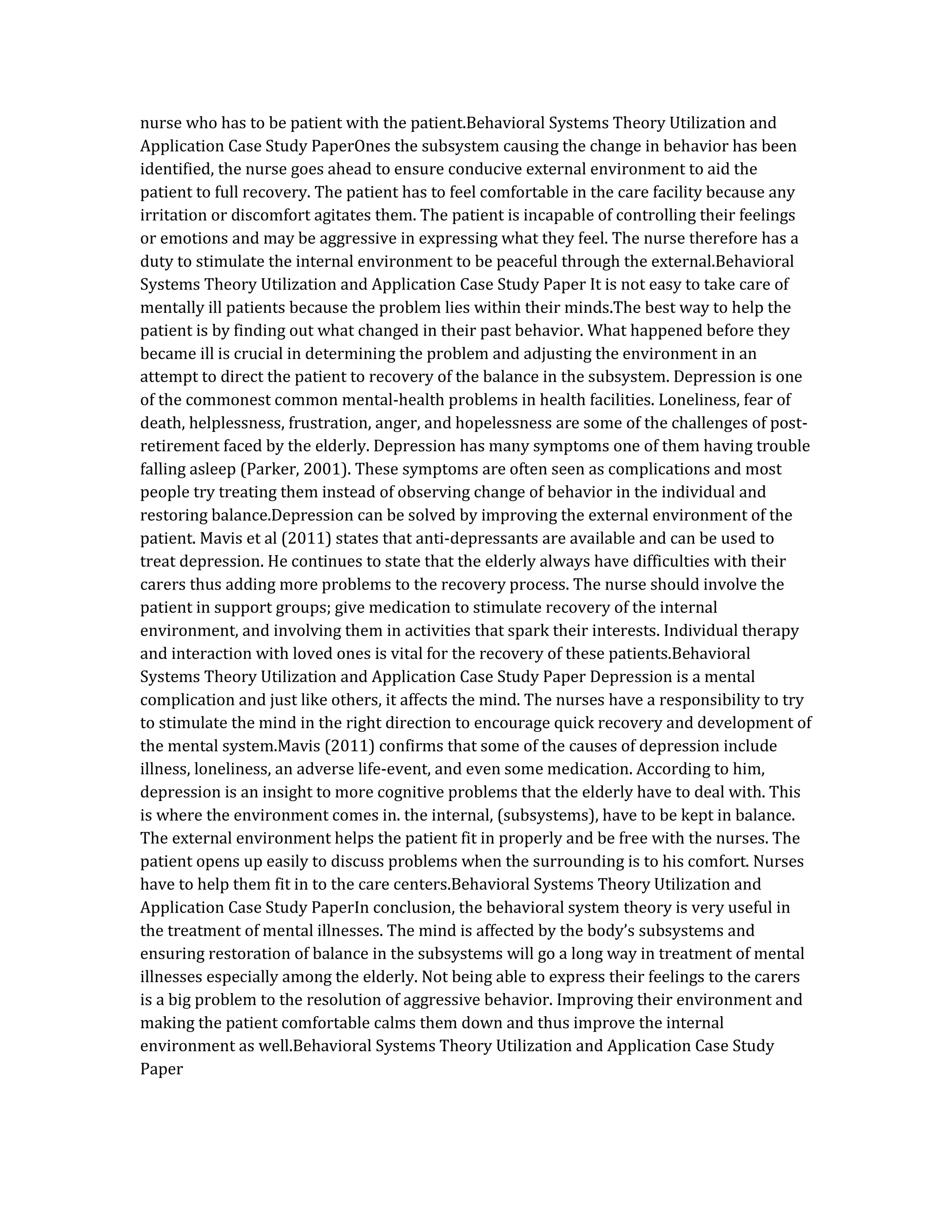 Behavioral Systems Theory Utilization and Application Case Study Paper.docx