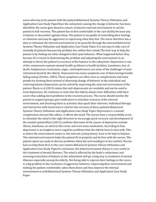 Behavioral Systems Theory Utilization and Application Case Study Paper.docx